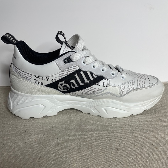 John Galliano | Shoes | John Galliano Logo Leather Newspaper Sneakers ...